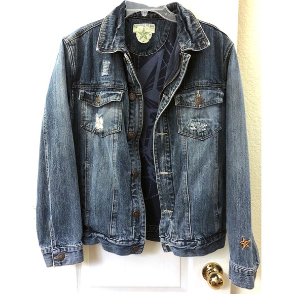 Indigo Blue | Jackets & Coats | Indigo Star Lined Jean Jacket Sz Med ...